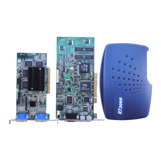 MATROX RT2000 INSTALLATION & USER MANUAL Pdf Download | ManualsLib