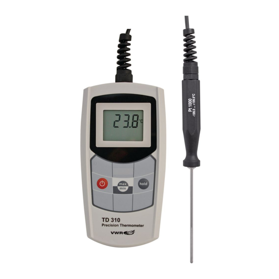 VWR TD310 OPERATING MANUAL Pdf Download | ManualsLib