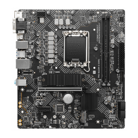 MSI PRO B660M-G DDR4 MANUAL Pdf Download | ManualsLib