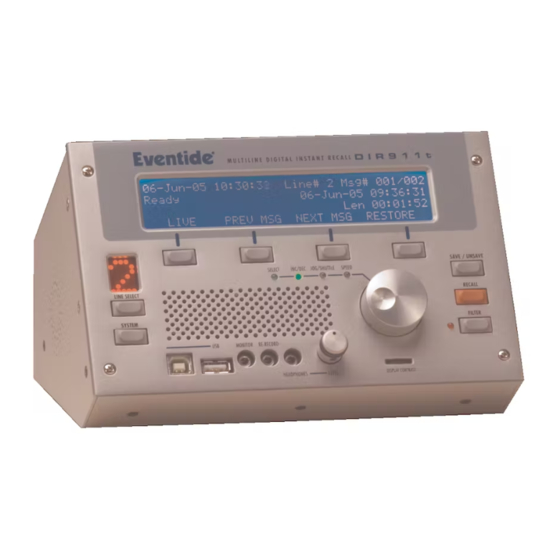 EVENTIDE DIR911T USER MANUAL Pdf Download | ManualsLib