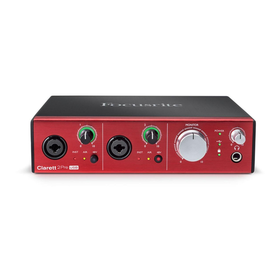 FOCUSRITE CLARETT+ 2PRE USER MANUAL Pdf Download | ManualsLib