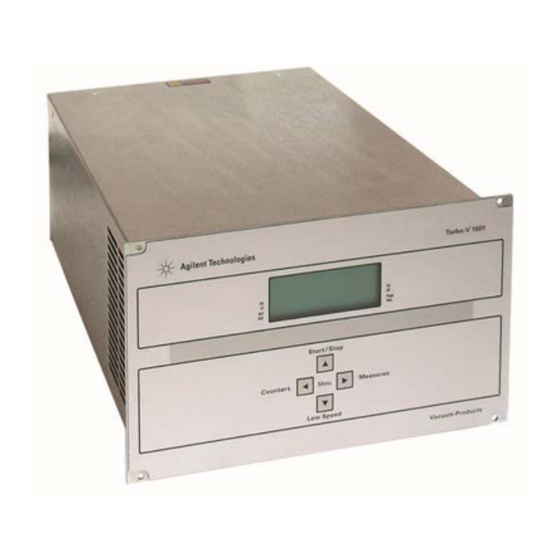 AGILENT TECHNOLOGIES TURBO -V 1001 USER MANUAL Pdf Download | ManualsLib