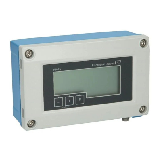 ENDRESS+HAUSER RIA15 OPERATING INSTRUCTIONS MANUAL Pdf Download ...