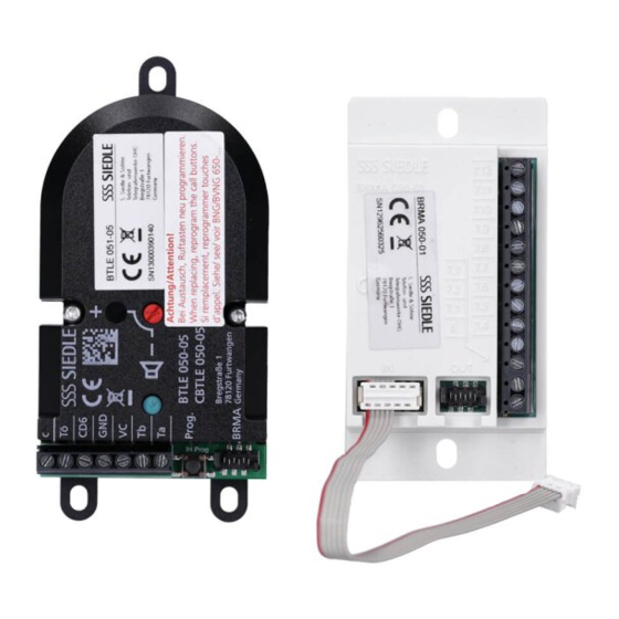 SSS SIEDLE BTLE 051-05 PRODUCT INFORMATION Pdf Download | ManualsLib