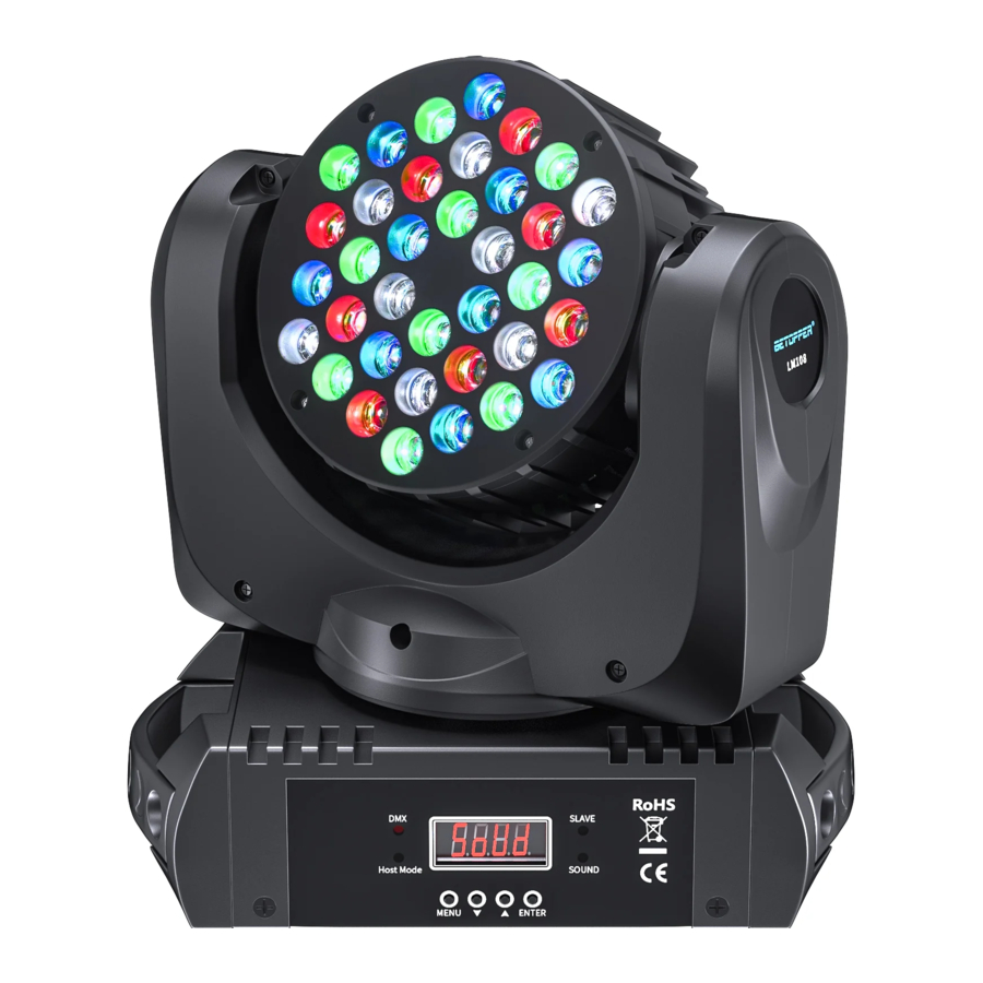 BETOPPER LED Moving Beam Wash Light LM108 - 36x3W RGBW Moving Head ...
