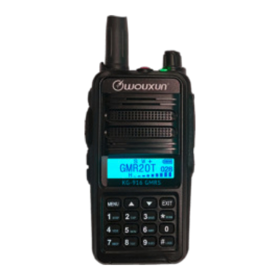 WOUXUN KG-916 GMRS QUICK START MANUAL Pdf Download | ManualsLib