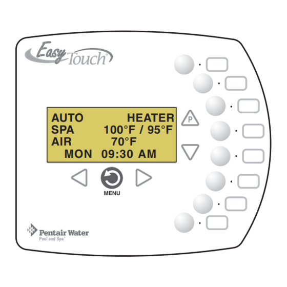 PENTAIR POOL PRODUCTS EASYTOUCH 8 INSTALLATION AND USER MANUAL Pdf ...