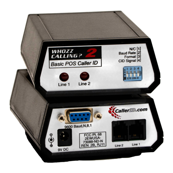 CALLERID WHOZZ CALLING BASIC POS 2 PRODUCT MANUAL Pdf Download | ManualsLib