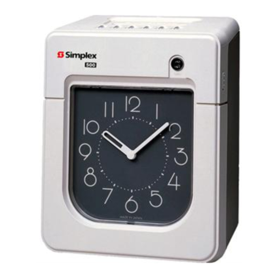 SIMPLEX 500 OPERATION MANUAL Pdf Download | ManualsLib