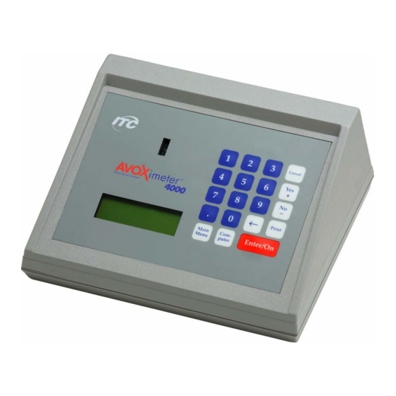 ITC AVOXIMETER 4000 OPERATOR'S MANUAL Pdf Download | ManualsLib