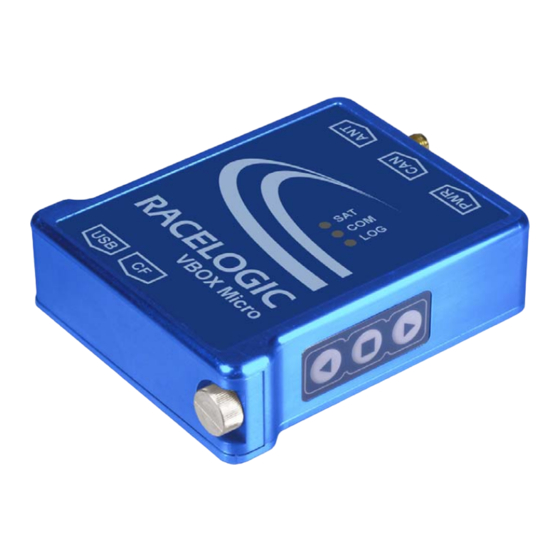 RACELOGIC VBOX MICRO RLVBMIC01 INSTRUCTION MANUAL Pdf Download | ManualsLib