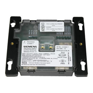 SIEMENS FDCIO422 INSTALLATION INSTRUCTIONS MANUAL Pdf Download | ManualsLib