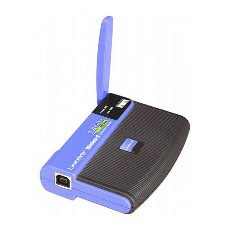 LINKSYS WUSB54G ADAPTER USER MANUAL | ManualsLib