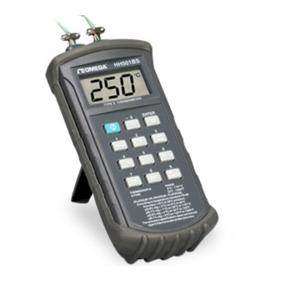 OMEGA ENGINEERING HH501BR THERMOMETER USER MANUAL | ManualsLib