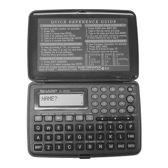 SHARP EL-6052 SERVICE MANUAL Pdf Download | ManualsLib