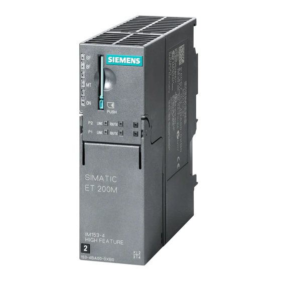 SIEMENS SIMATIC ET 200M IM 153-4 PN MANUAL Pdf Download | ManualsLib