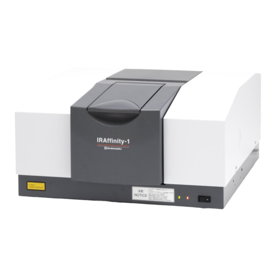 SHIMADZU IRAFFINITY-1 INSTRUCTION MANUAL Pdf Download | ManualsLib
