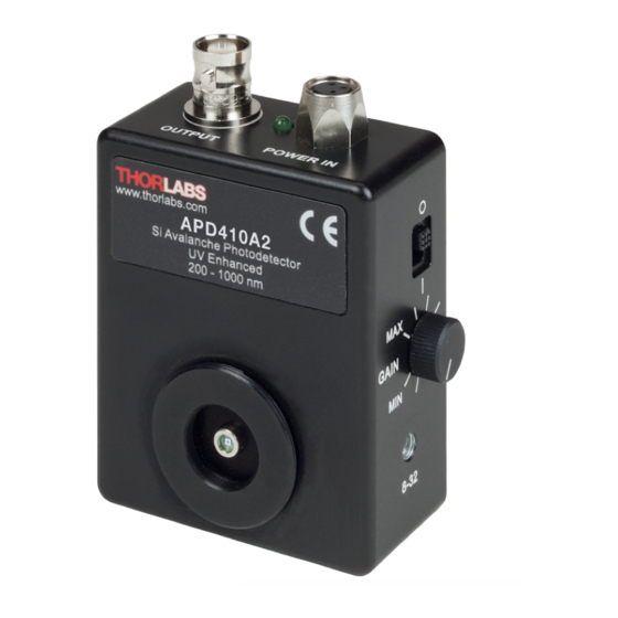 THORLABS APD410 SERIES OPERATION MANUAL Pdf Download | ManualsLib