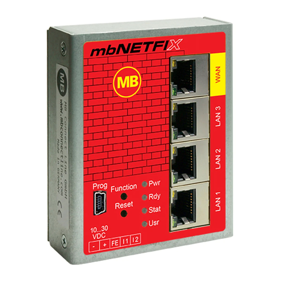 MB CONNECT LINE MBNETFIX NFH100 QUICK START UP MANUAL Pdf Download ...