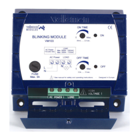 VELLEMAN VM103 MANUAL Pdf Download | ManualsLib