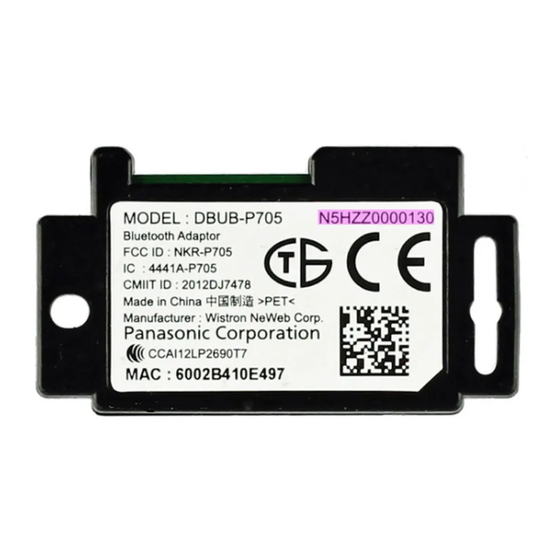 PANASONIC DBUB-P705 USER MANUAL Pdf Download | ManualsLib