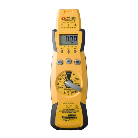 FIELDPIECE HS35 OPERATOR'S MANUAL Pdf Download | ManualsLib