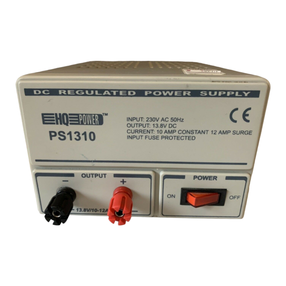 HQ POWER PS1310 MANUAL Pdf Download | ManualsLib