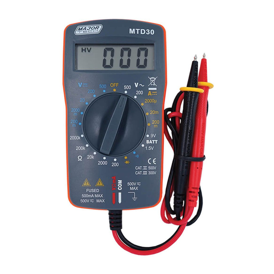 MAJOR TECH MTD30 OPERATION MANUAL Pdf Download | ManualsLib