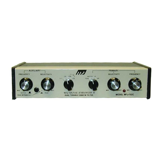 MFJ -752C SIGNAL ENHANCER II QUICK START MANUAL Pdf Download | ManualsLib