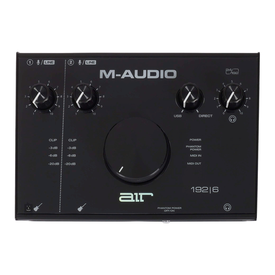 M-AUDIO AIR 192/6 USER MANUAL Pdf Download | ManualsLib