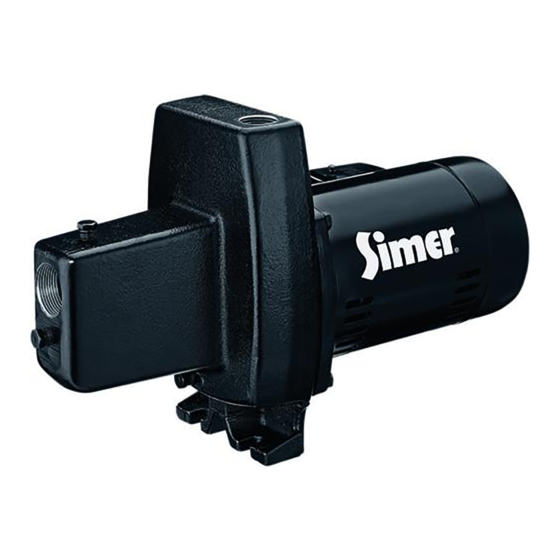 SIMER 2.81E+01 WATER PUMP OWNER'S MANUAL | ManualsLib