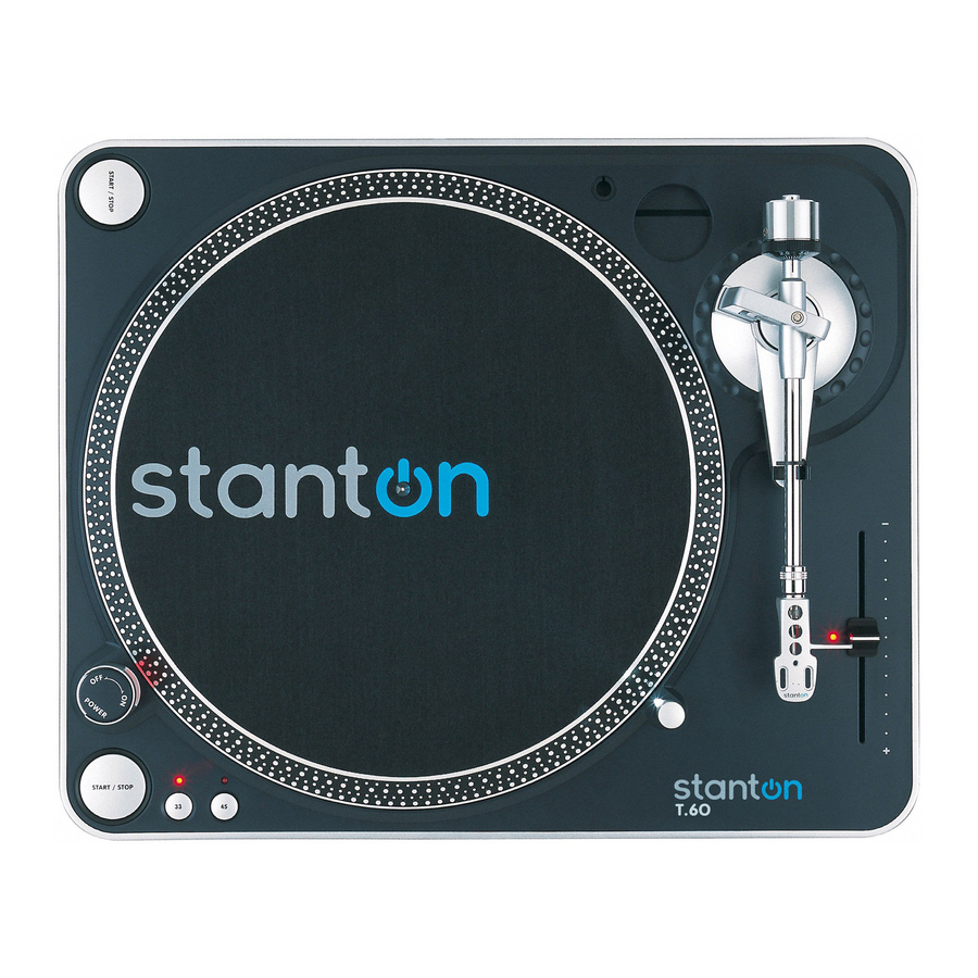 STANTON T.60 TURNTABLE OPERATING INSTRUCTIONS MANUAL | ManualsLib