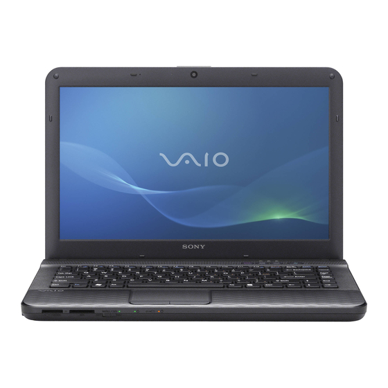 SONY VAIO VPCEG11FXB LAPTOP SPECIFICATIONS | ManualsLib