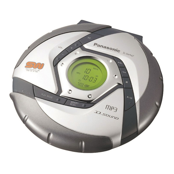 PANASONIC SL-SW947S CD PLAYER OPERATING INSTRUCTIONS MANUAL | ManualsLib