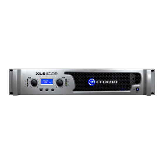 CROWN XLS 1000 AMPLIFIER SPECIFICATIONS | ManualsLib