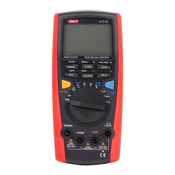UNI-T UT71 OPERATING MANUAL Pdf Download | ManualsLib