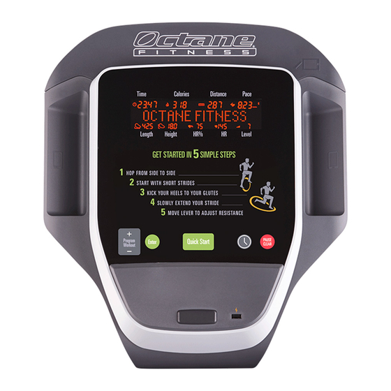 OCTANE FITNESS ZERO RUNNER ZR7000 CONSOLE MANUAL & SET-UP INSTRUCTIONS ...