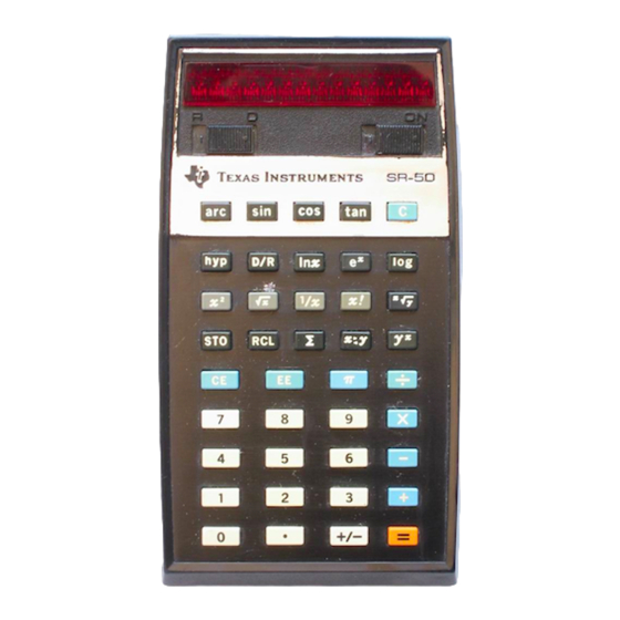 TEXAS INSTRUMENTS SR-50 MANUAL Pdf Download | ManualsLib