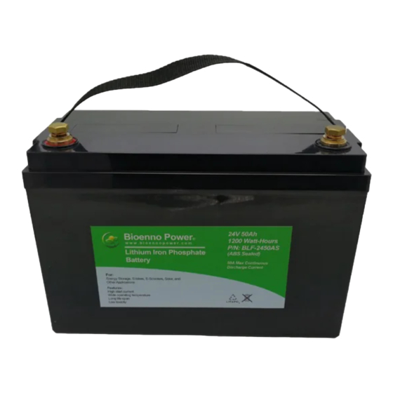 BIOENNO POWER BLF-2450AS QUICK START MANUAL Pdf Download | ManualsLib