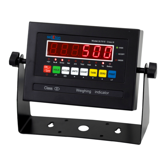 SELLETON SCALES SL-7510 SERIES USER MANUAL Pdf Download | ManualsLib