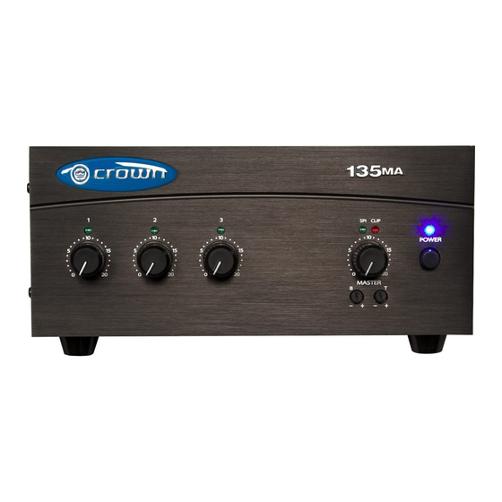 CROWN G160MA QUICK START MANUAL Pdf Download | ManualsLib