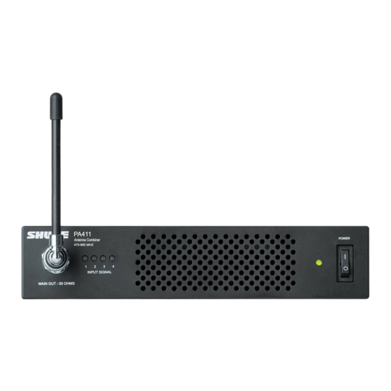 SHURE PA411-E MANUAL Pdf Download | ManualsLib