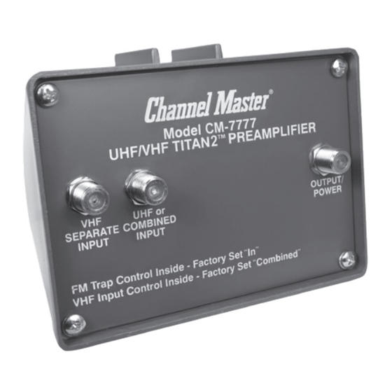 CHANNEL MASTER CM-0747 INSTRUCTION SHEET Pdf Download | ManualsLib