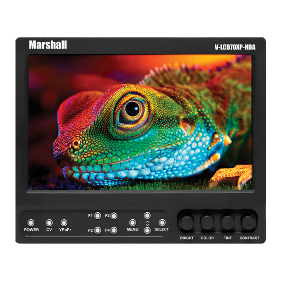 MARSHALL ELECTRONICS V-LCD70XP-HDA OPERATING INSTRUCTIONS MANUAL Pdf ...