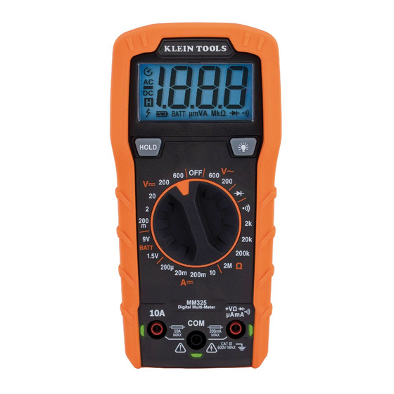 KLEIN TOOLS MM325 INSTRUCTION MANUAL Pdf Download | ManualsLib