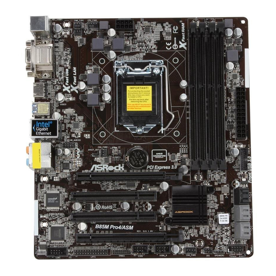 ASROCK B85M PRO4/ASM USER MANUAL Pdf Download | ManualsLib