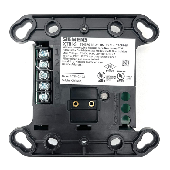 SIEMENS XTRI-S INSTALLATION INSTRUCTIONS MANUAL Pdf Download | ManualsLib