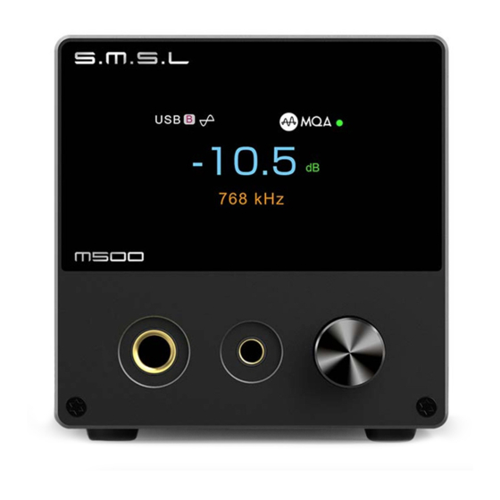 SMSL M500MKIII USER MANUAL Pdf Download | ManualsLib