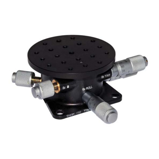 THORLABS TTR001 USER MANUAL Pdf Download | ManualsLib