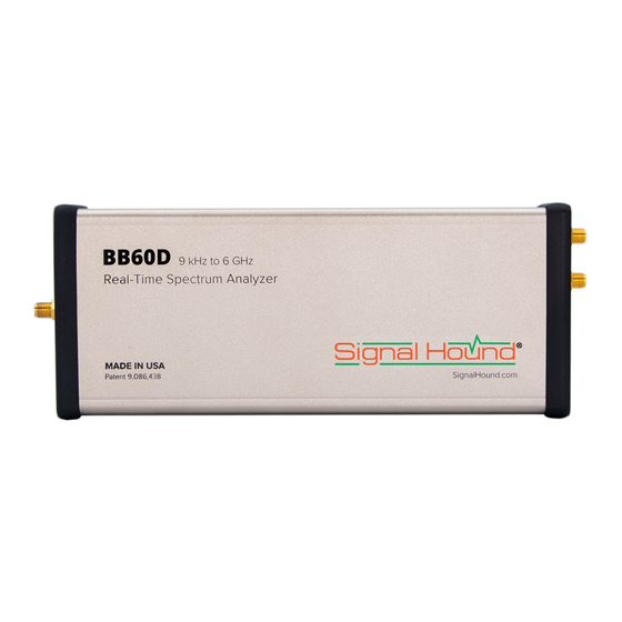 SIGNAL HOUND BB60D PRODUCT MANUAL Pdf Download | ManualsLib